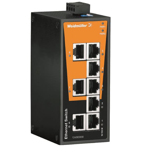 1240900000 | Weidmuller IE-SW-BL08-8TX 8 Way Unmanaged Ethernet Switch ...